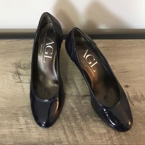 Agl | Shoes | Agl Dark Purple Patent Leather Pumps Heels Shoes | Poshmark
